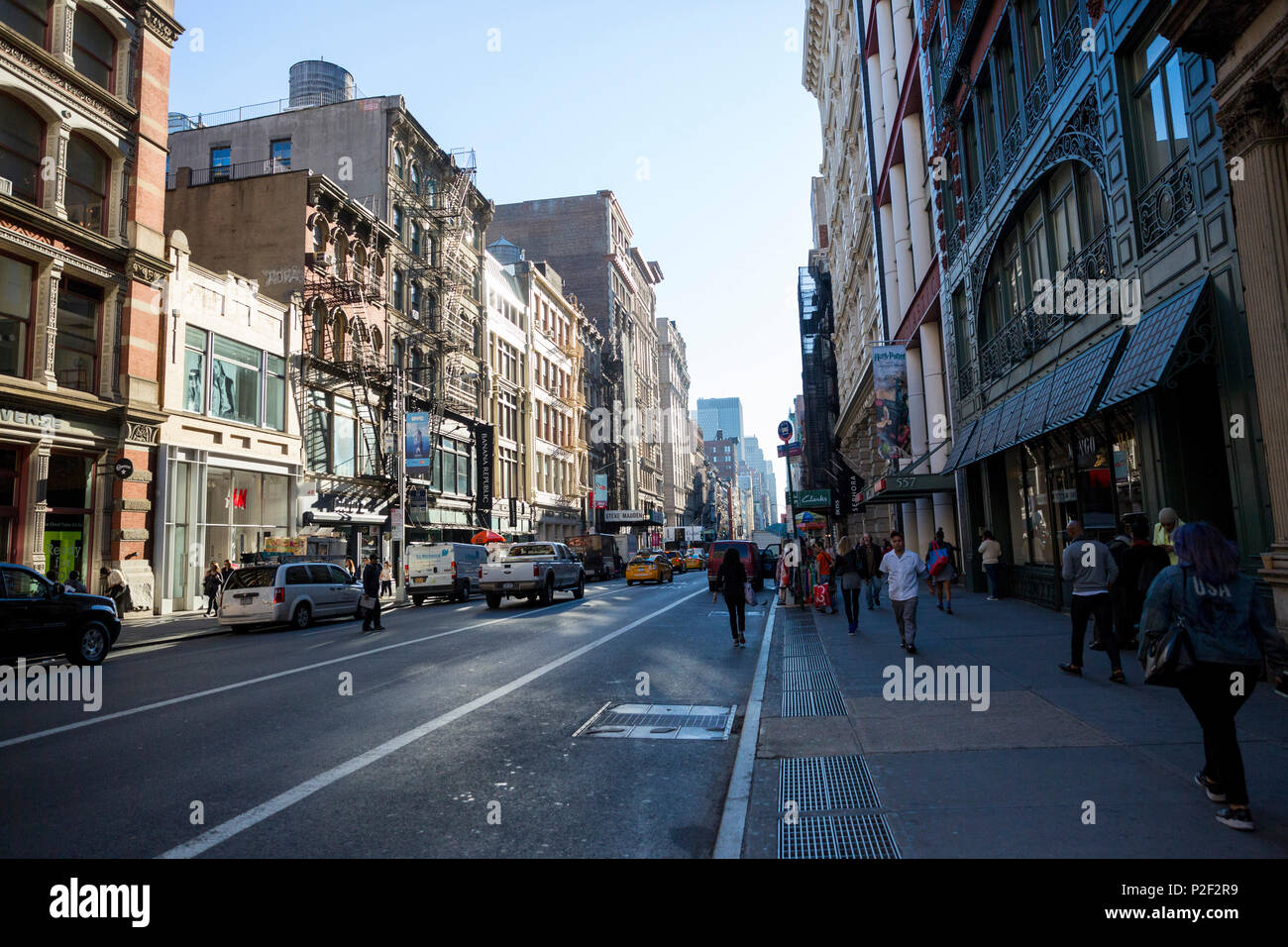 Street scene in Soho, Broadway, Manhattan, New York City, USA, America ...