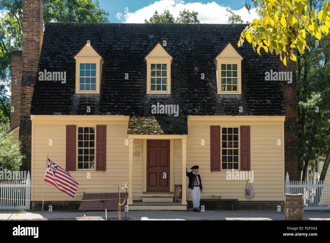 Costumed interpreter in front of Greenhow Tenement Stock Photo - Alamy