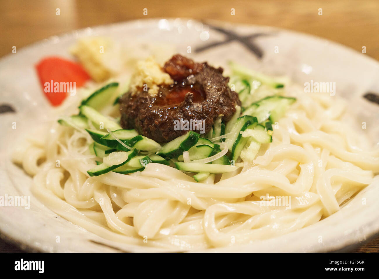 Jajamen a famous food of Morioka City, Iwate Prefecture, Japan. Before ...