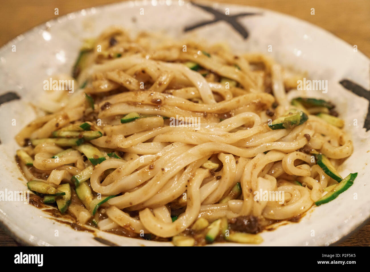 Jajamen a famous food of Morioka City, Iwate Prefecture, Japan. After ...