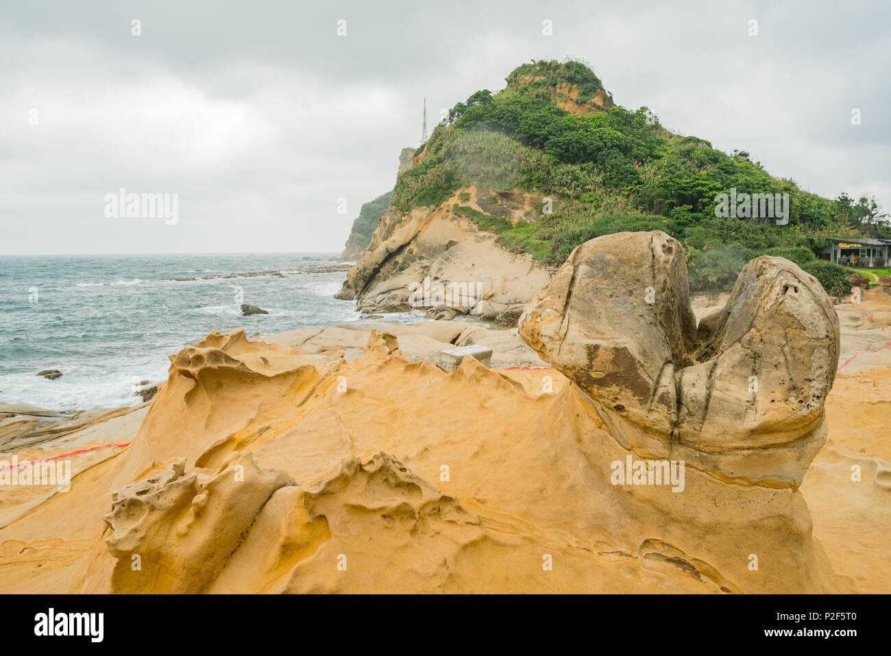 Special rocks in Yehliu Geopark at New Taipei City, Taiwan Stock Photo ...