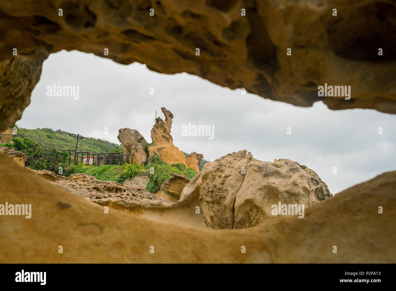 Special rocks in Yehliu Geopark at New Taipei City, Taiwan Stock Photo ...