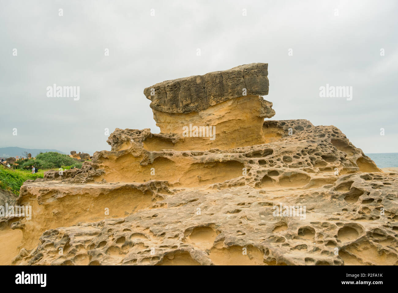 Special rocks in Yehliu Geopark at New Taipei City, Taiwan Stock Photo ...