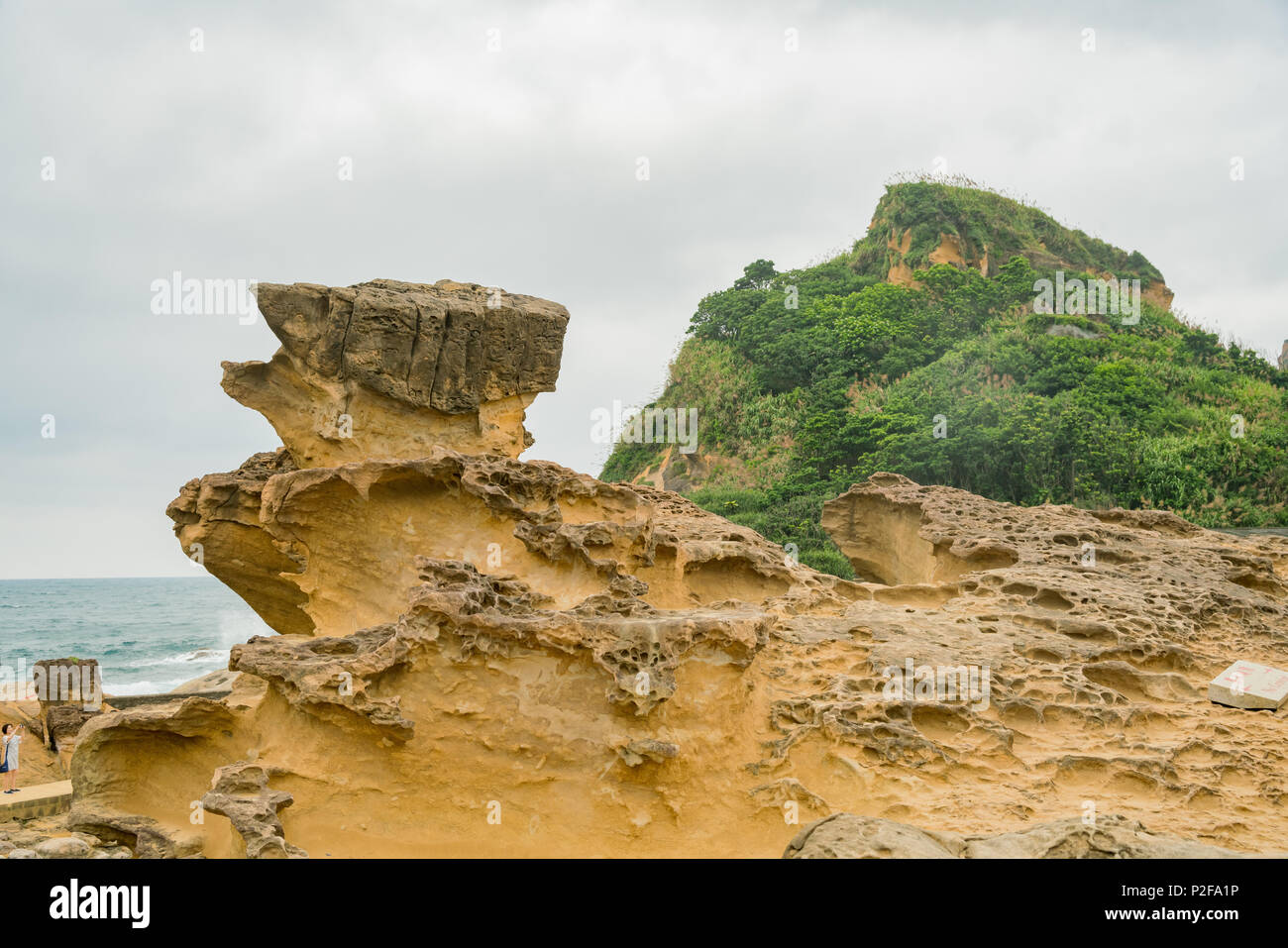 Special rocks in Yehliu Geopark at New Taipei City, Taiwan Stock Photo ...