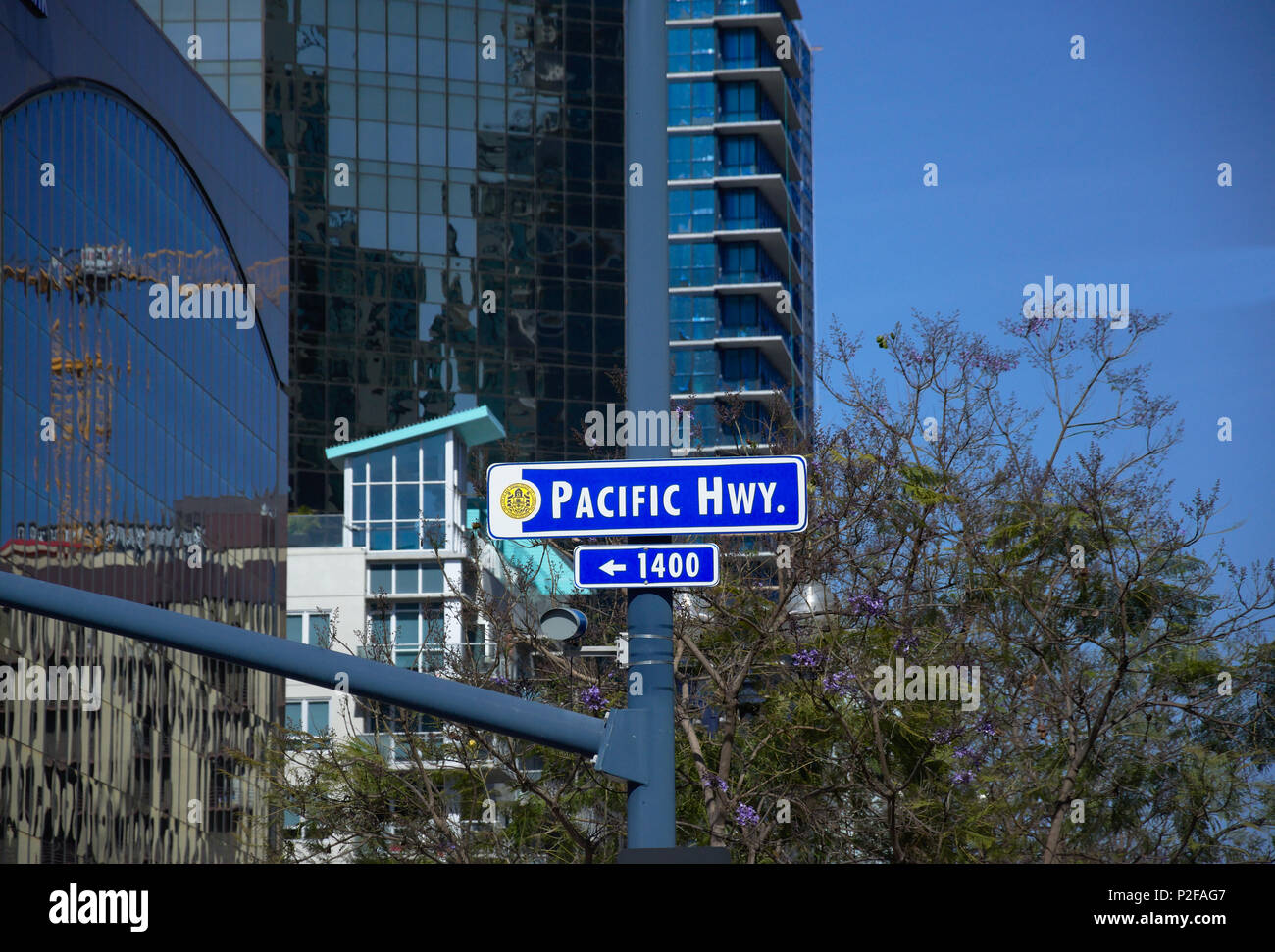 Pacific Highway sign in San Diego Stock Photo - Alamy