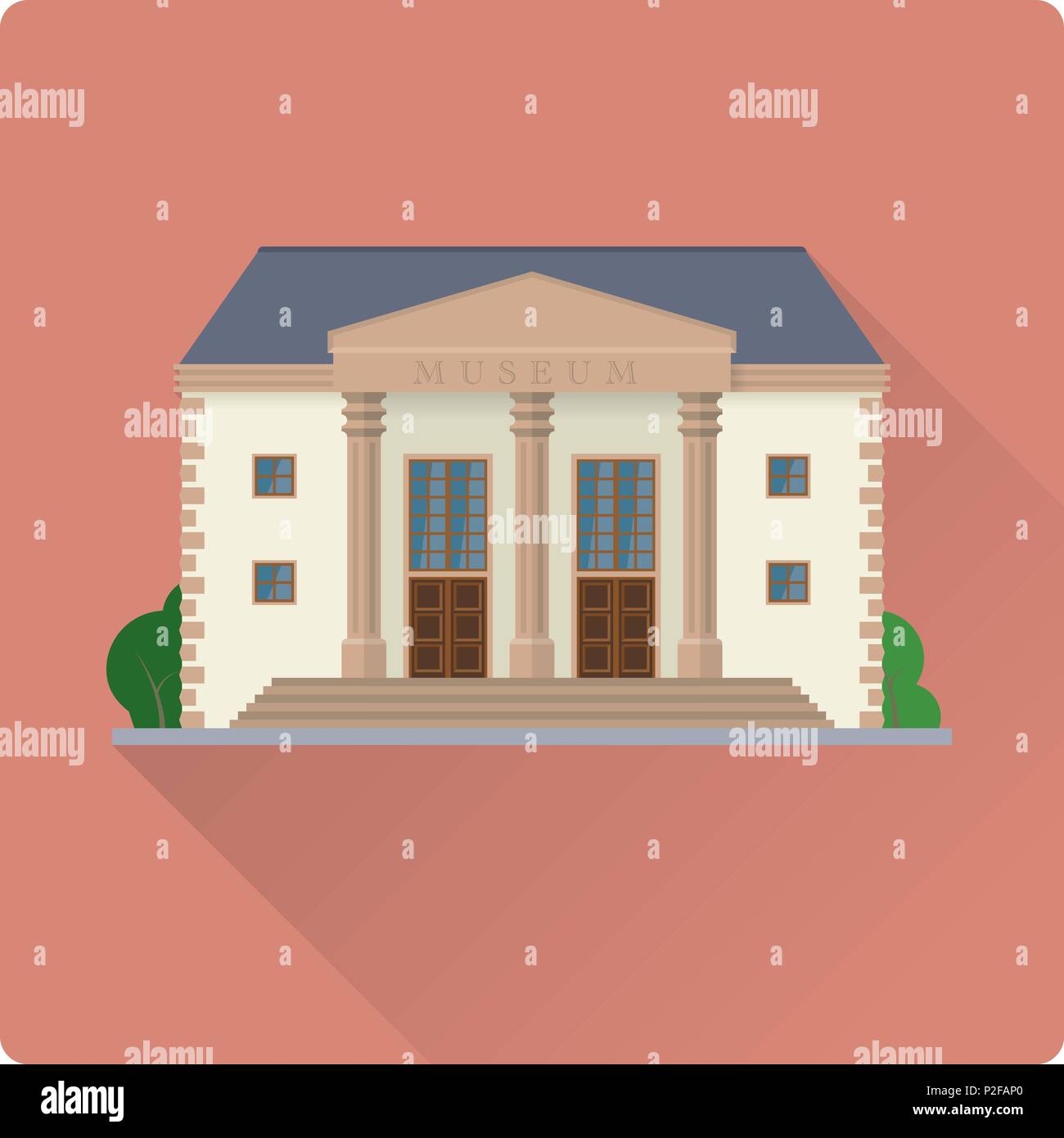flat design long shadow museum building vector illustration Stock ... flat design long shadow museum building vector illustration Stock ...