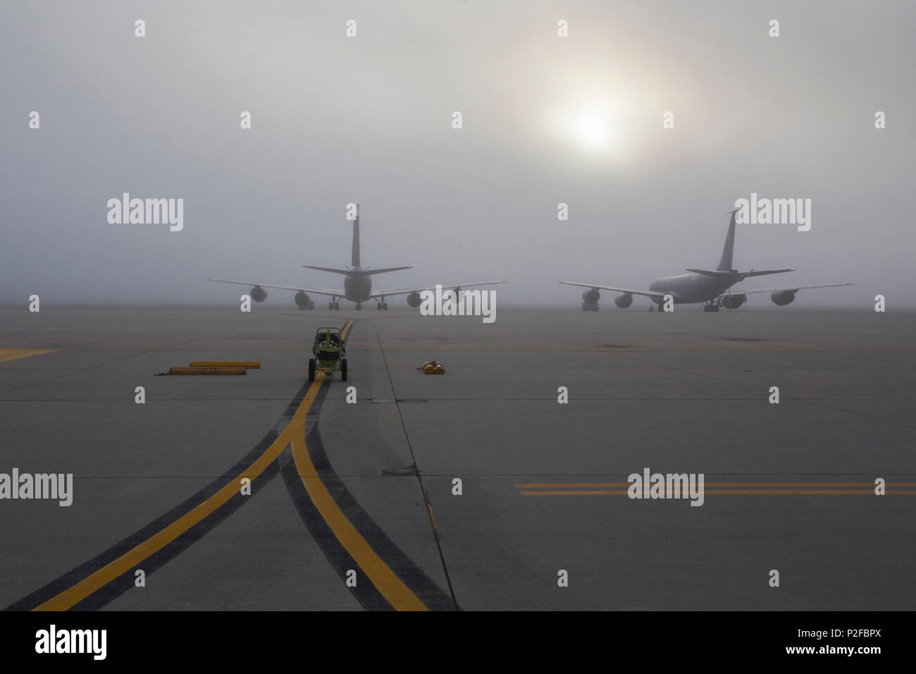 The sun rises on 108th Wing, New Jersey Air National Guard, KC-135R ...