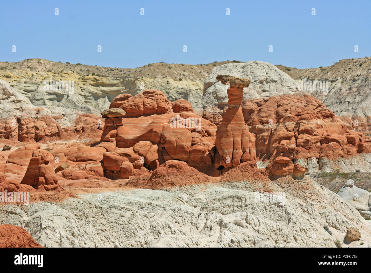Red toadstool and red rock - Utah Stock Photo - Alamy