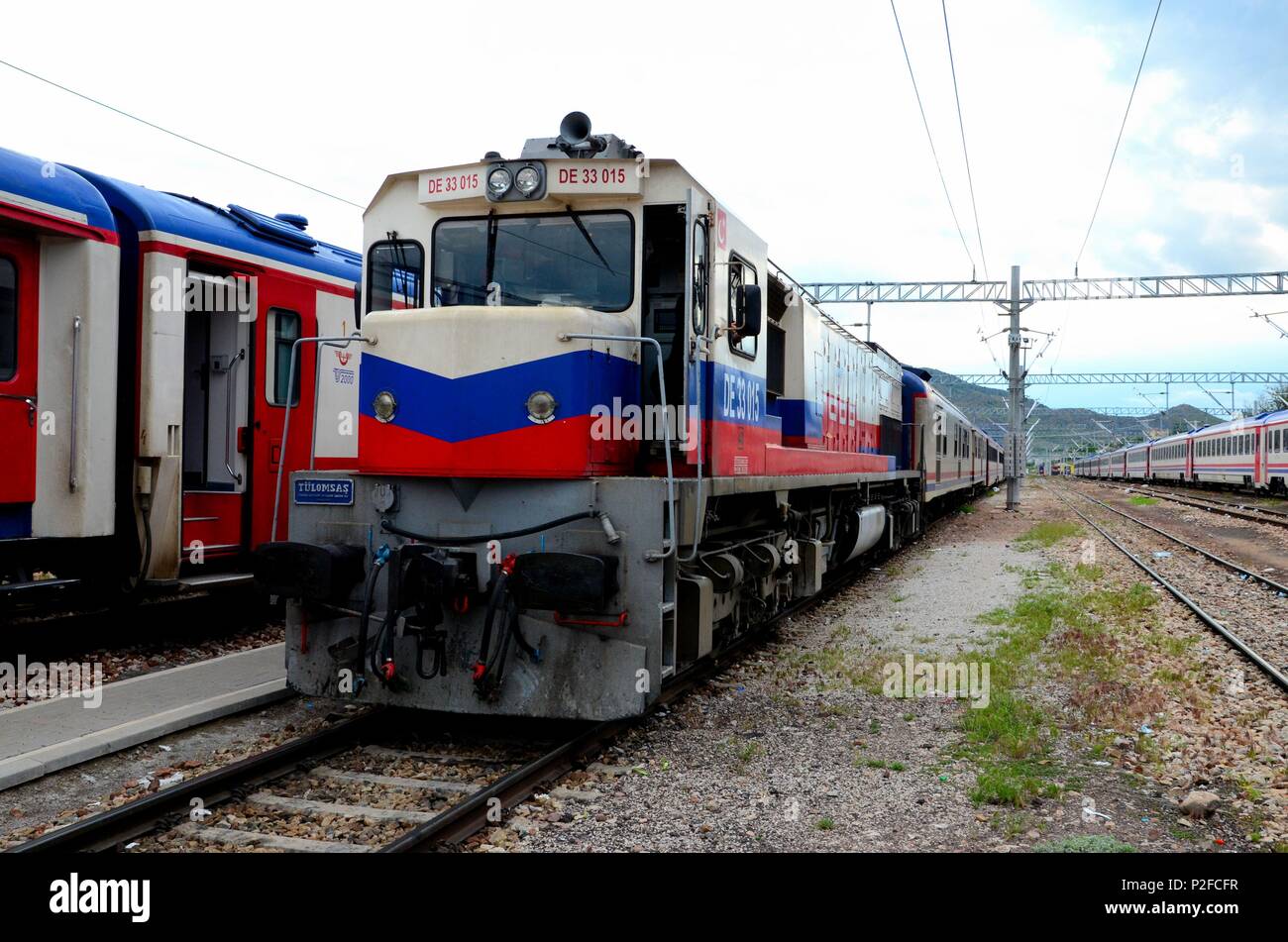 Turkish Railways diesel electric locomotive parked for Dogu Express ...