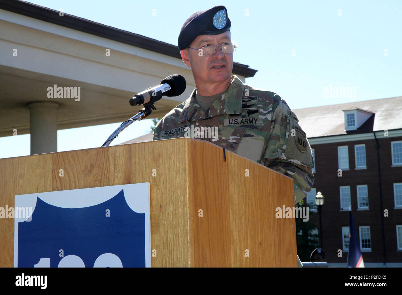 Brig. Gen. Jason L. Walrath, the outgoing commander of the 100th ...