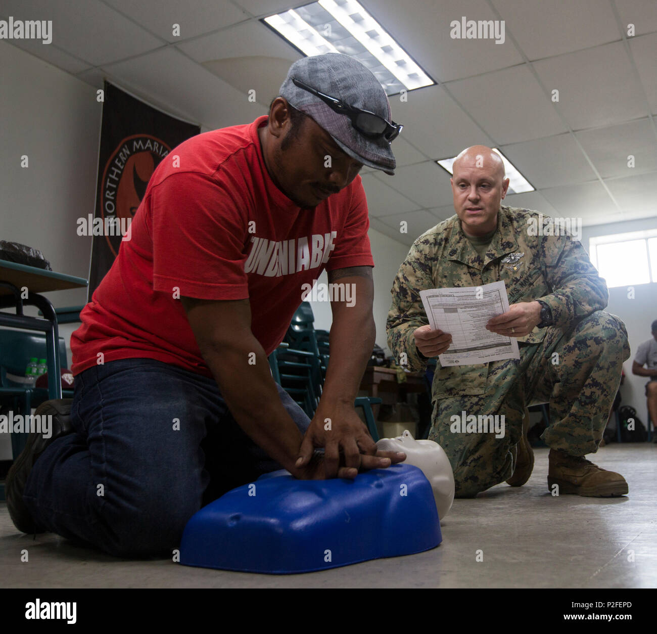 U.S. Navy Chief Petty Officer Johnathan Akers with Marine Air Control ...