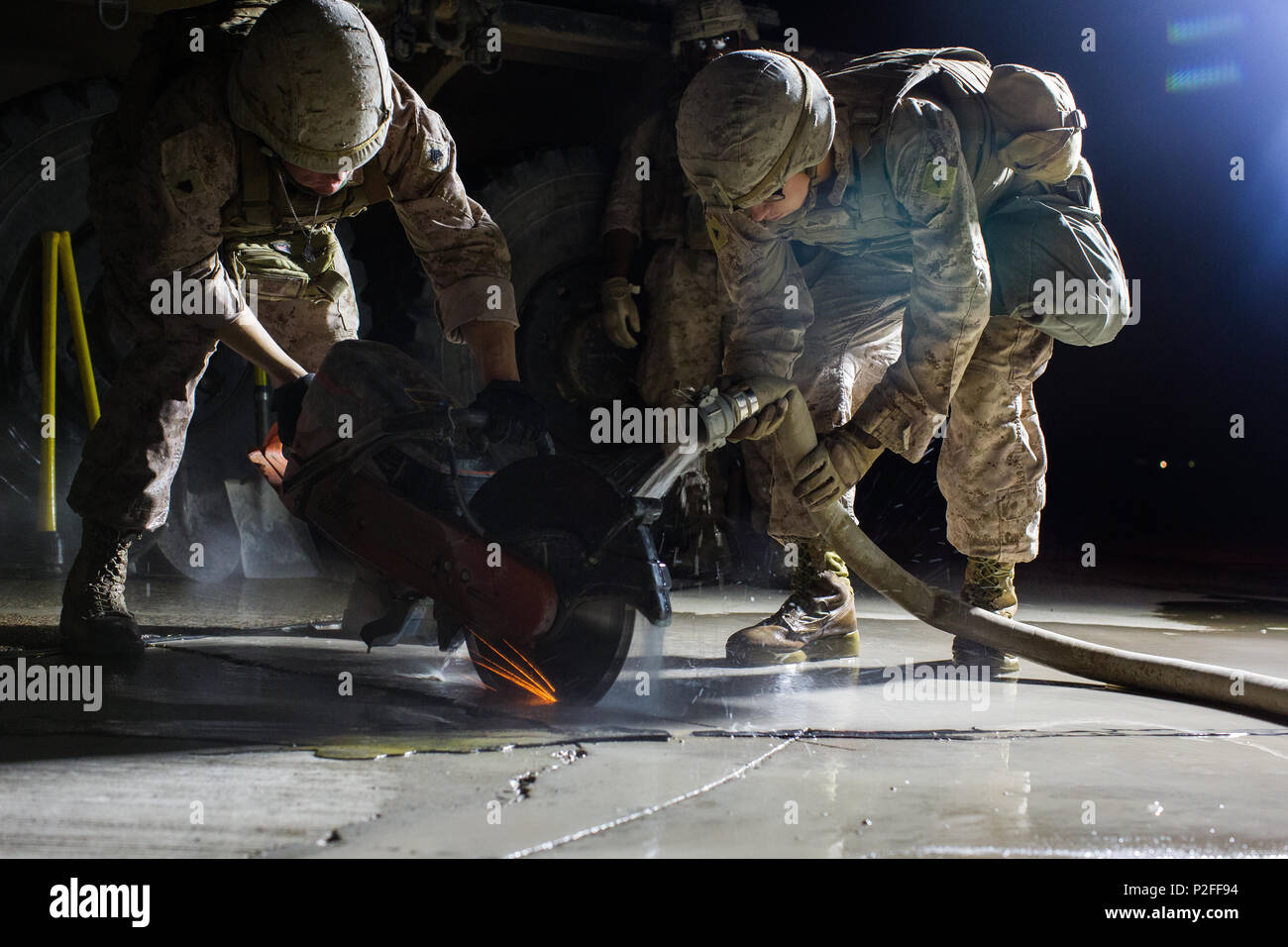 U.S. Marine Corps Sgt. Seth Eckel, left, and Lance Cpl. Richard Sawyer ...