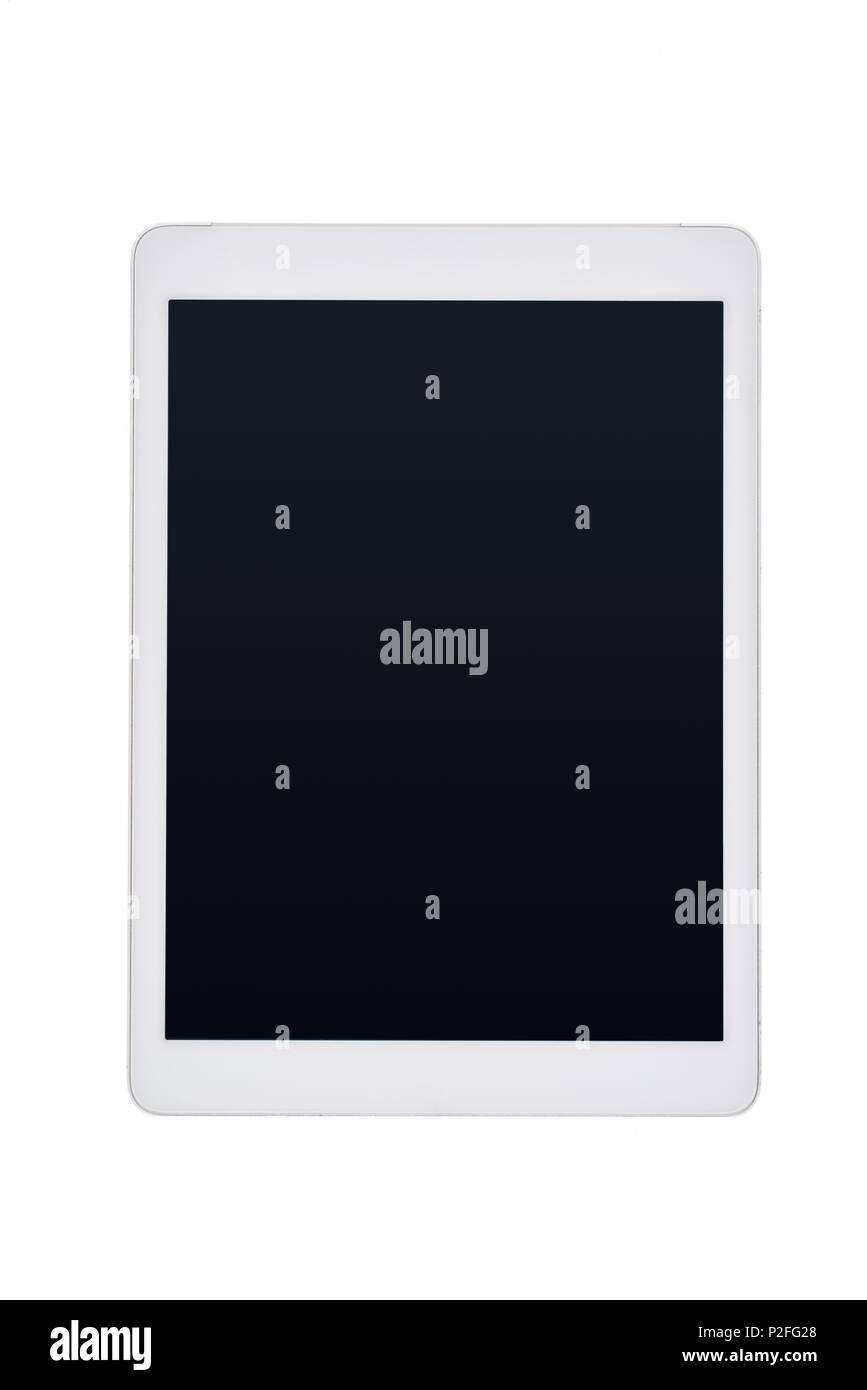 top view of digital tablet with blank screen isolated on white Stock ...