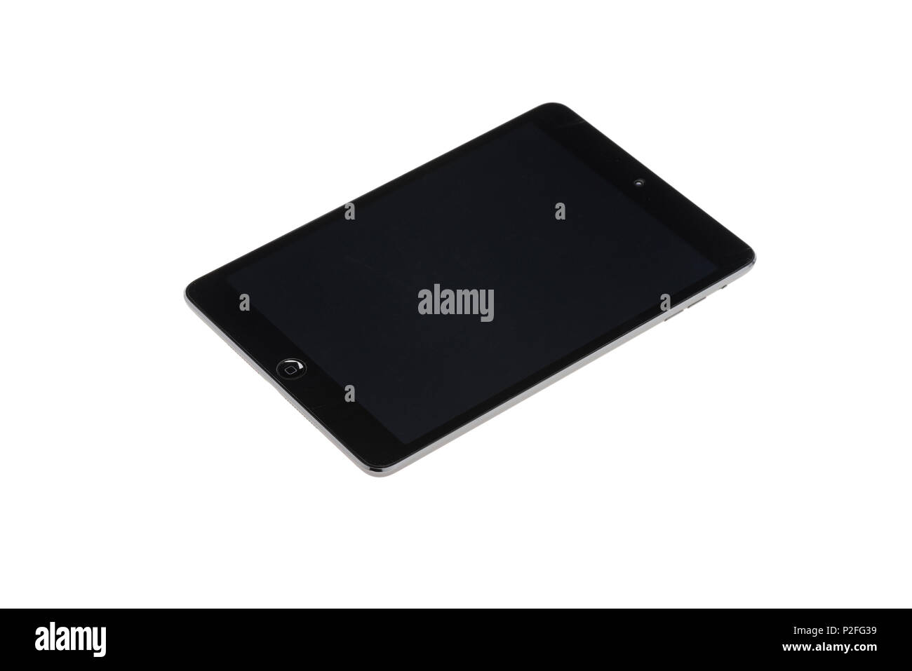 one digital tablet with black blank screen isolated on white Stock ...