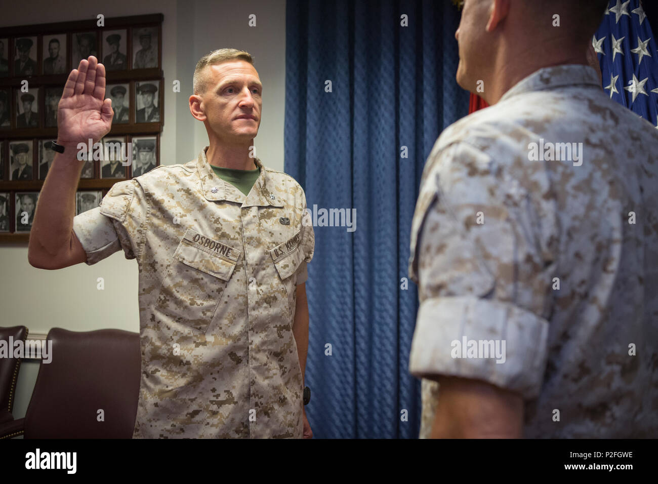 U.S. Marine Corps Lt. Col. John C. Osborne, assistant chief of staff G ...