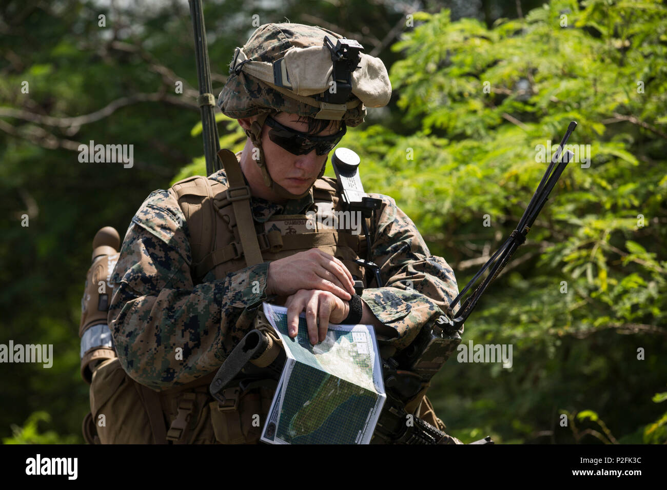 U.S. Marine Corps Cpl. Michael Chambers, a radio operator with ...