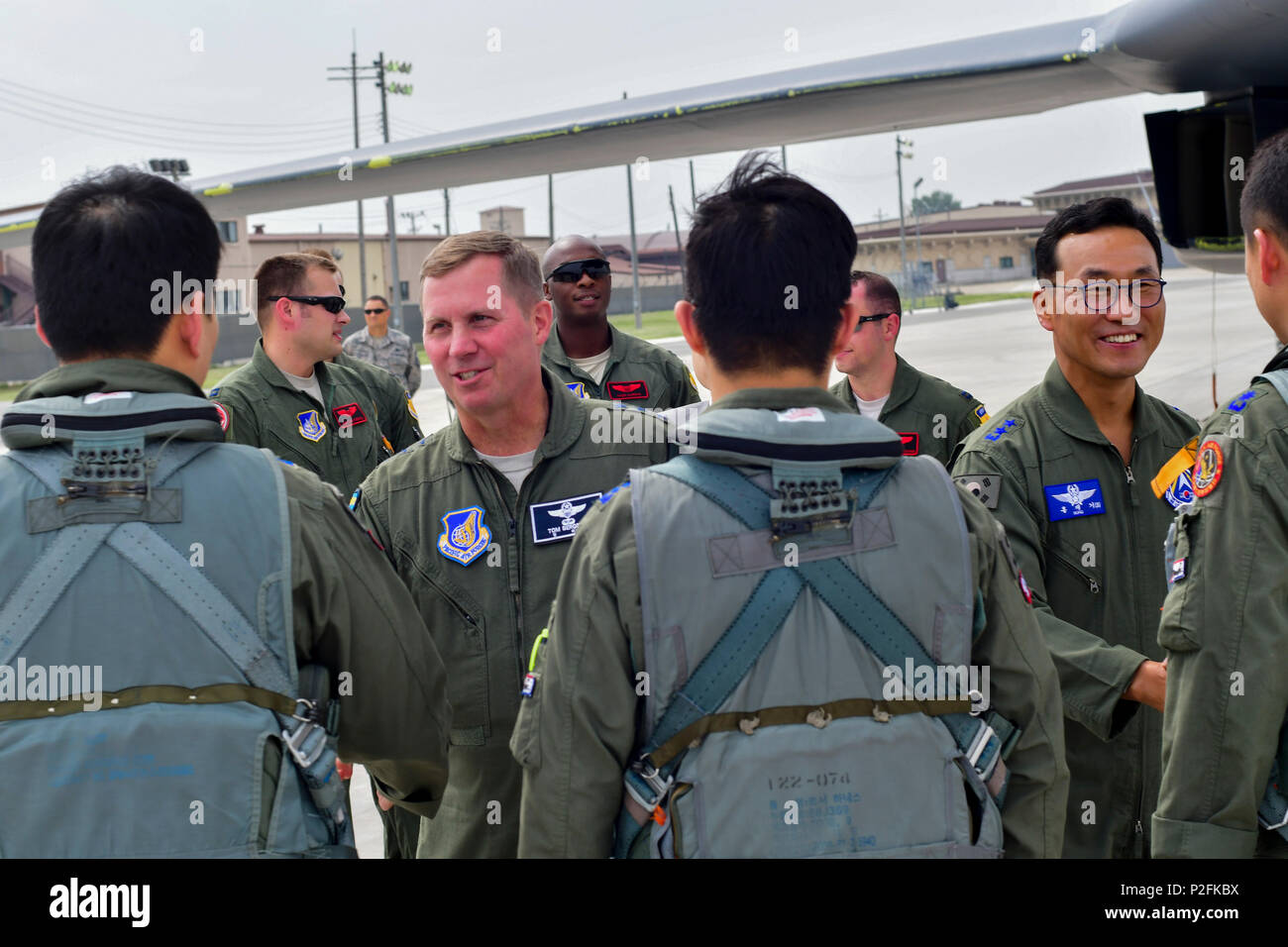 Lt. Gen. Thomas W. Bergeson, 7th Air Force commander, and Republic of ...