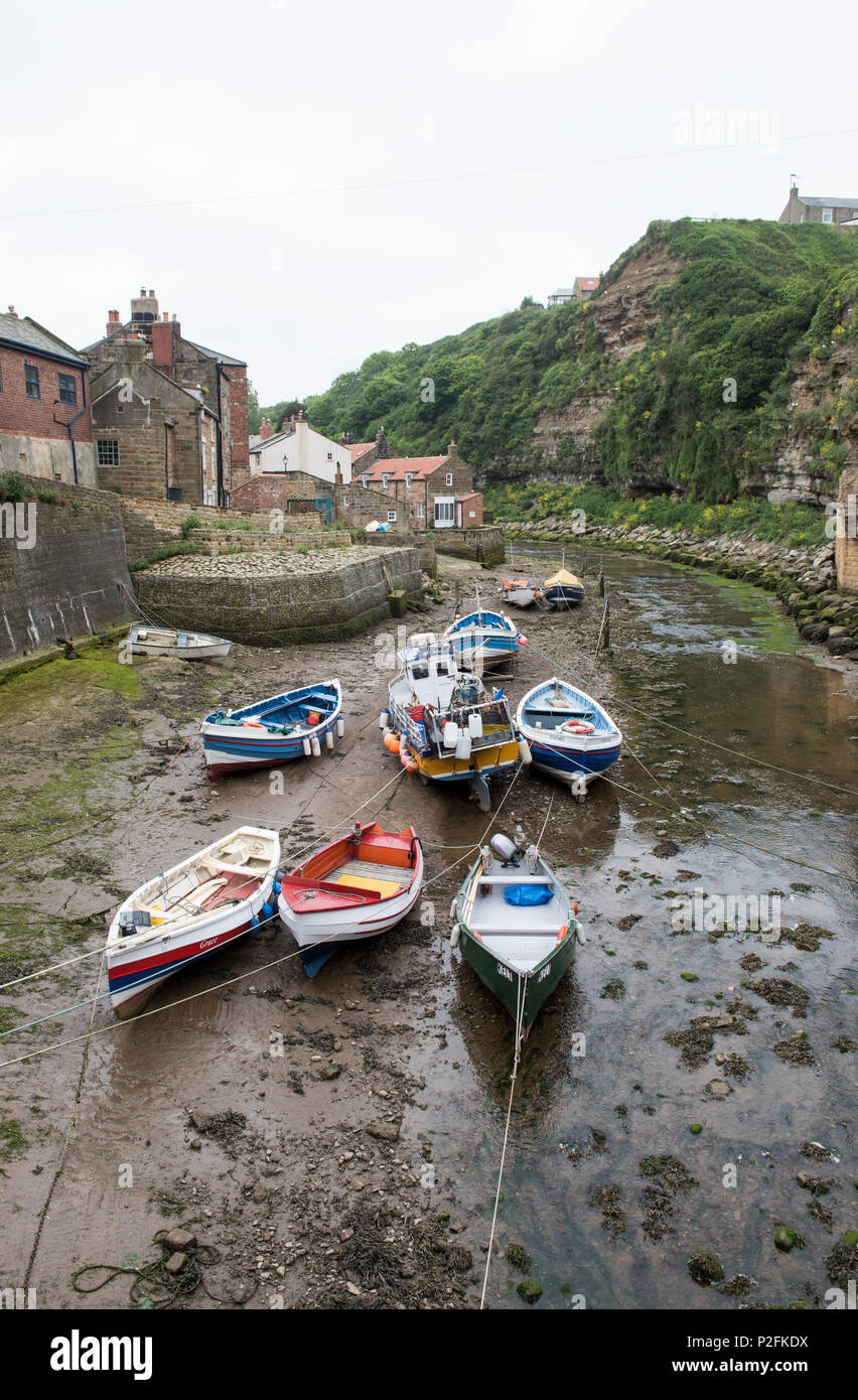 Estuary in the village of Staithes, North Yorkshire England UK Stock ...