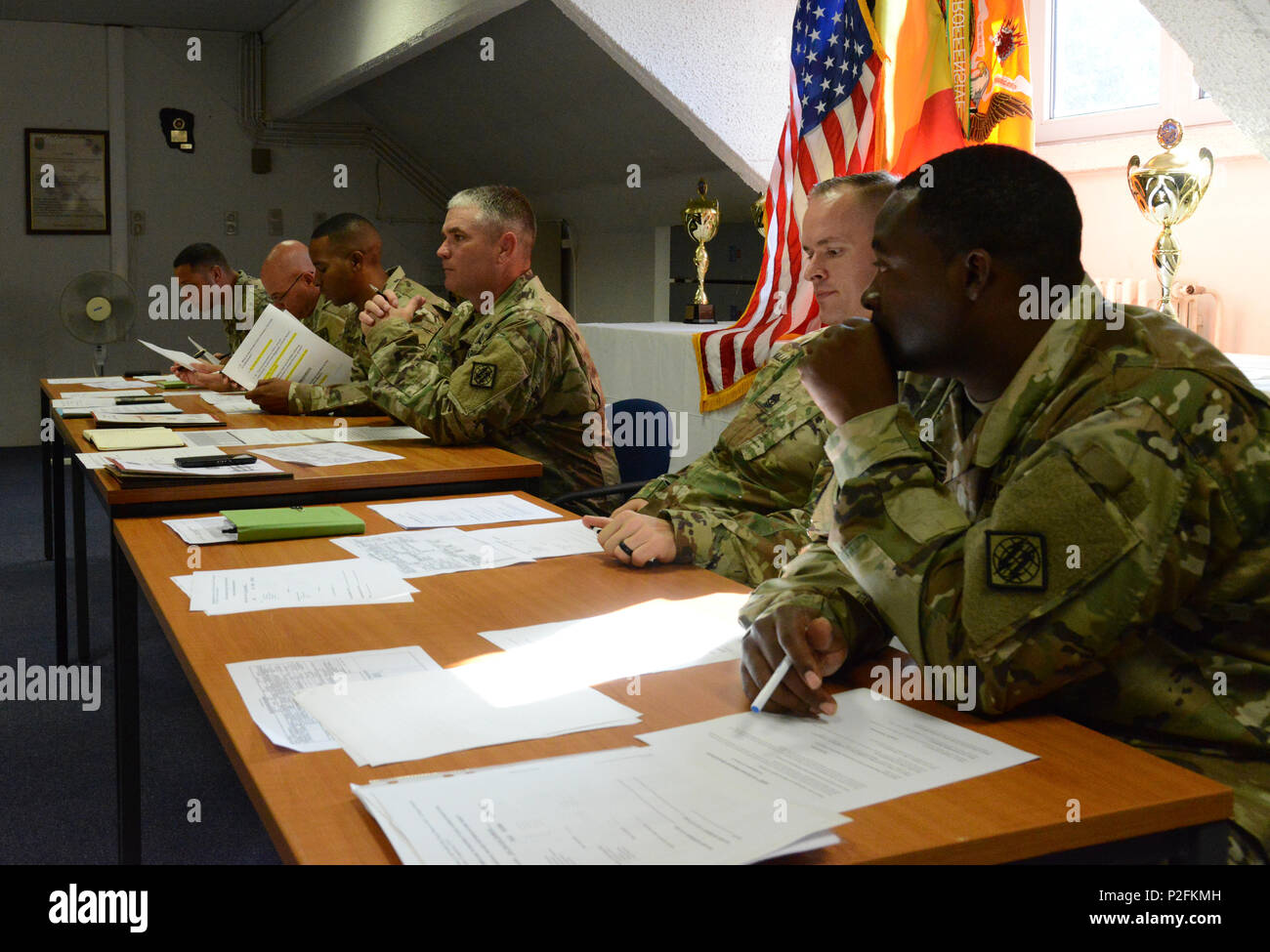 Close view of the board members of the Best Warrior Competition from ...