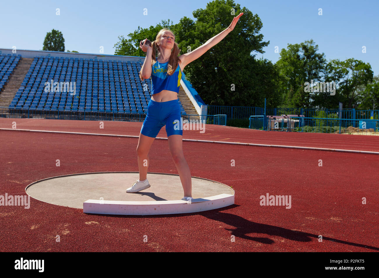 teenage girls doing sports at the stadium Stock Photo - Alamy