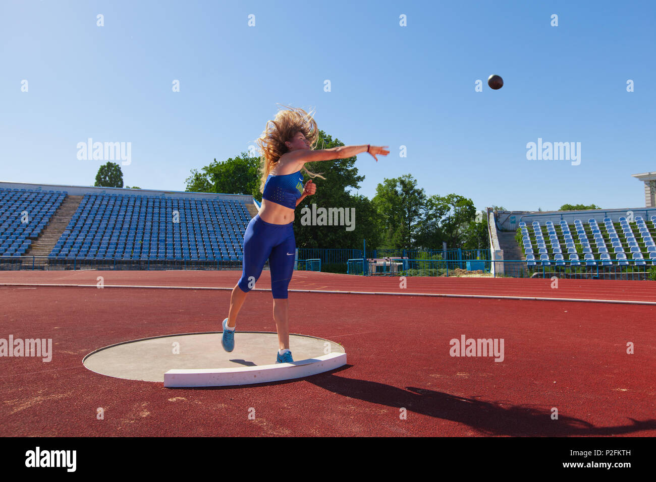 teenage girls doing sports at the stadium Stock Photo - Alamy