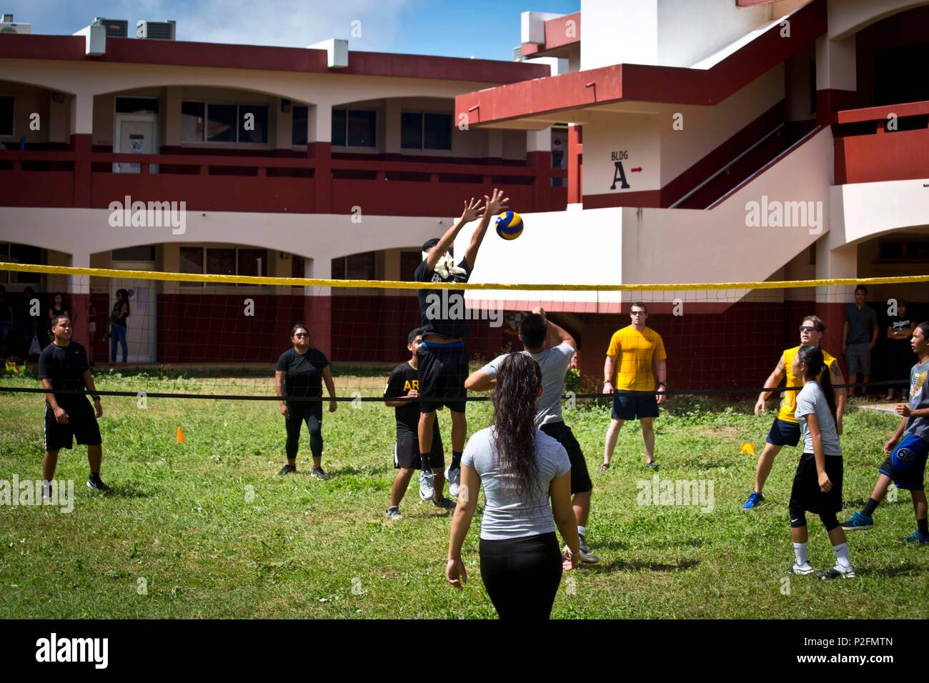 Tinian (Sept. 16, 2016) – U.S. Marines and Sailors play a game of ...