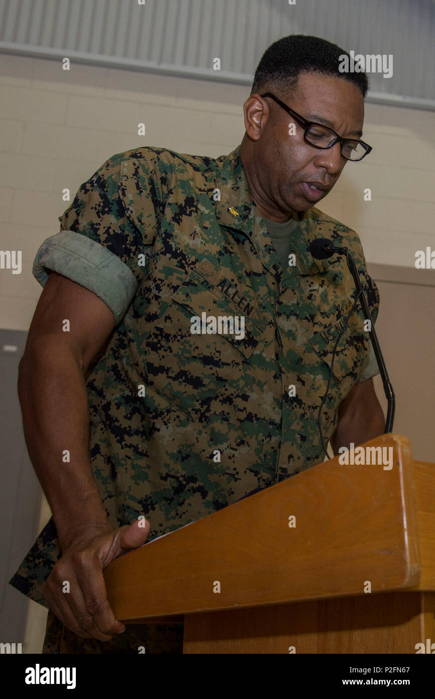 U.S. Navy Lt. Cmdr. Raynard Allen, chaplain, Headquarters and ...