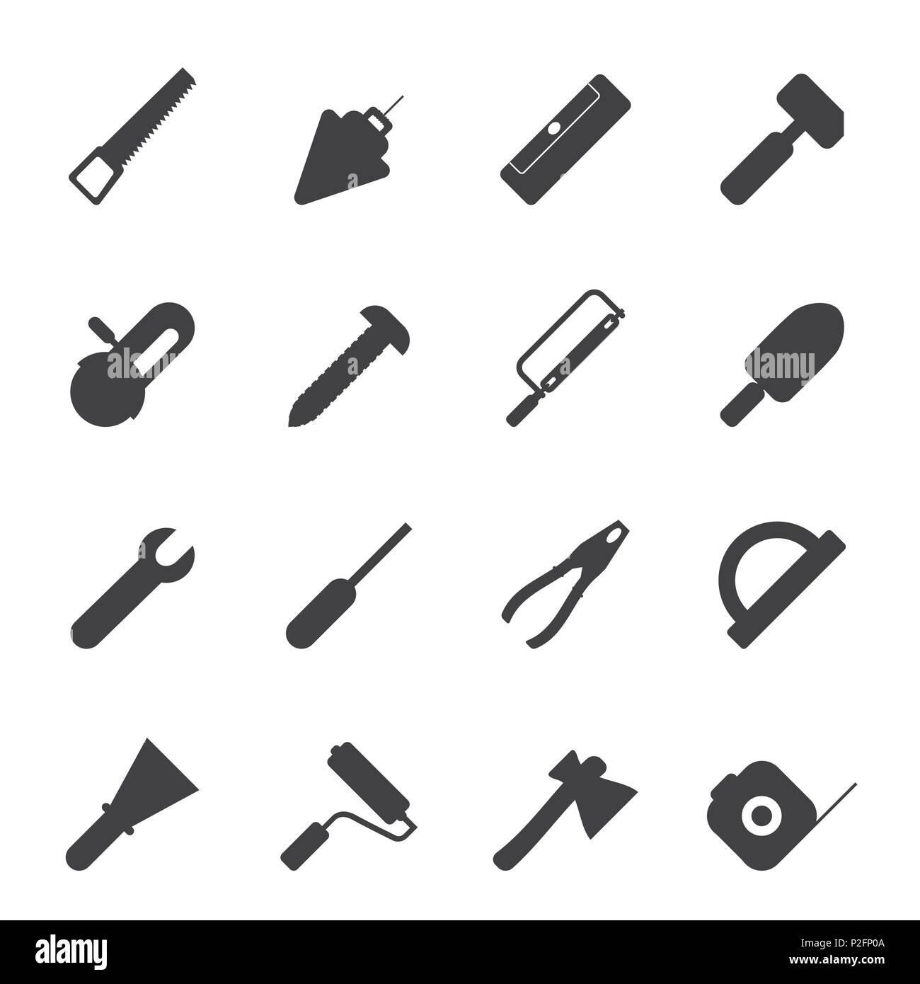 Silhouette Construction and Building Tools icons - Vector Icon Set ...