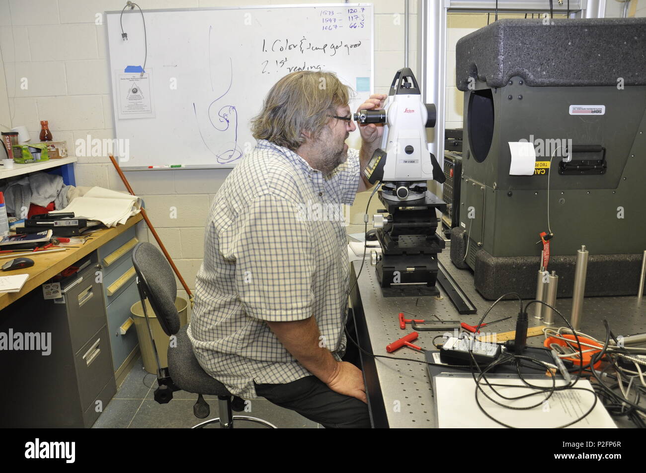 Larry Derr, from Pomona, Calif., a 19-year veteran of the calibration ...