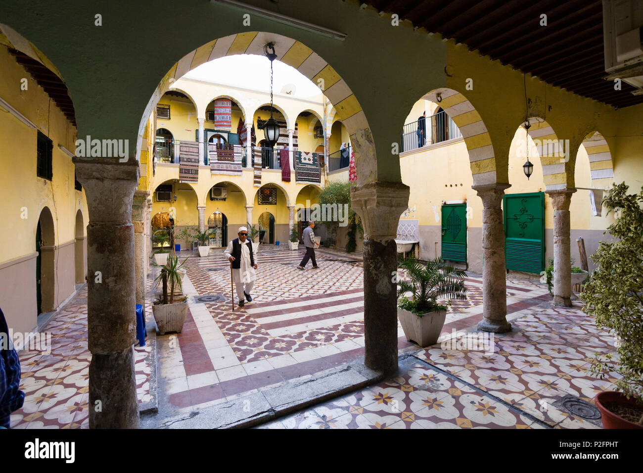 Inner Courtyard in the Medina, Old Town, Tripoli, Libya, North Africa ...
