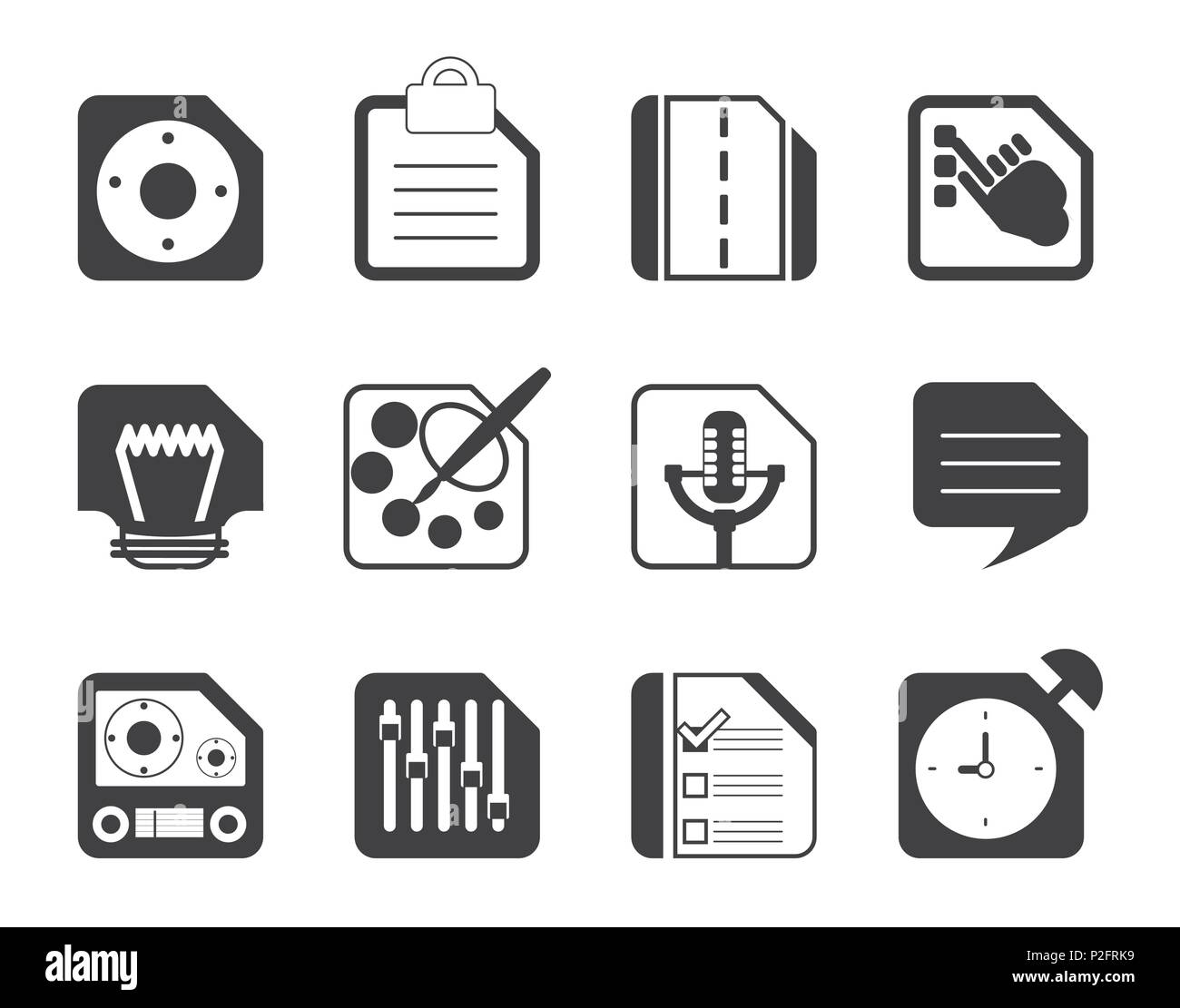 Silhouette Mobile Phone, Computer and Internet Icons - Vector Icon Set ...