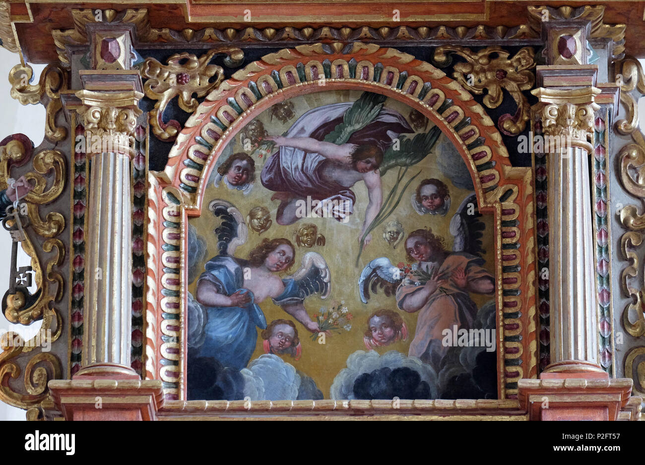 Angels, altarpiece in the chapel of St. Wolfgang in Vukovoj, Croatia ...