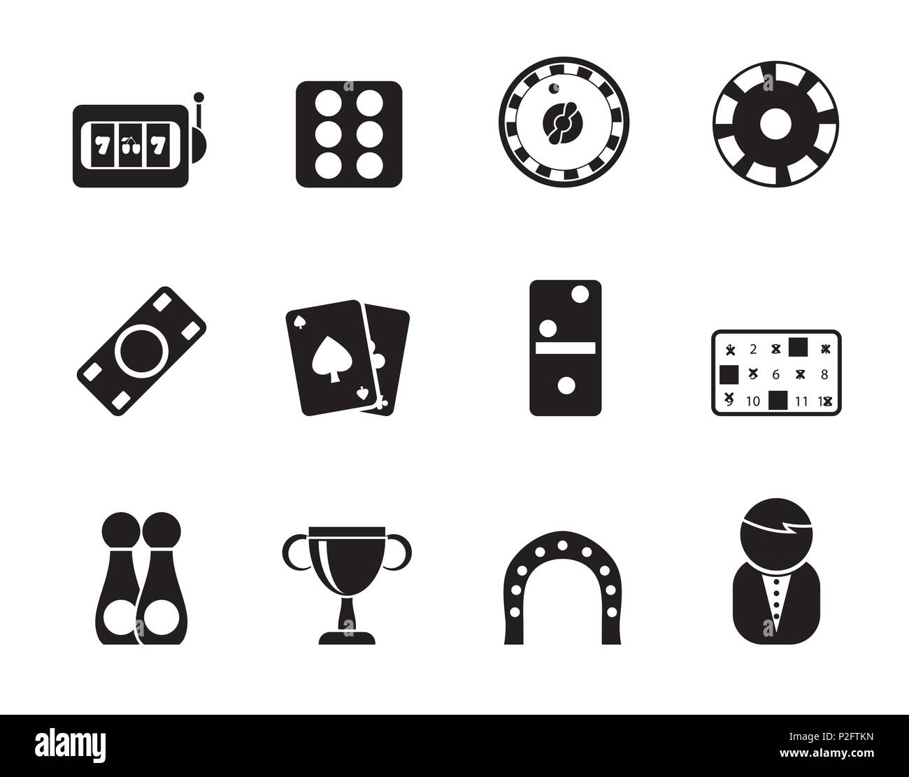 Silhouette gambling and casino Icons - vector icon set Stock Vector ...