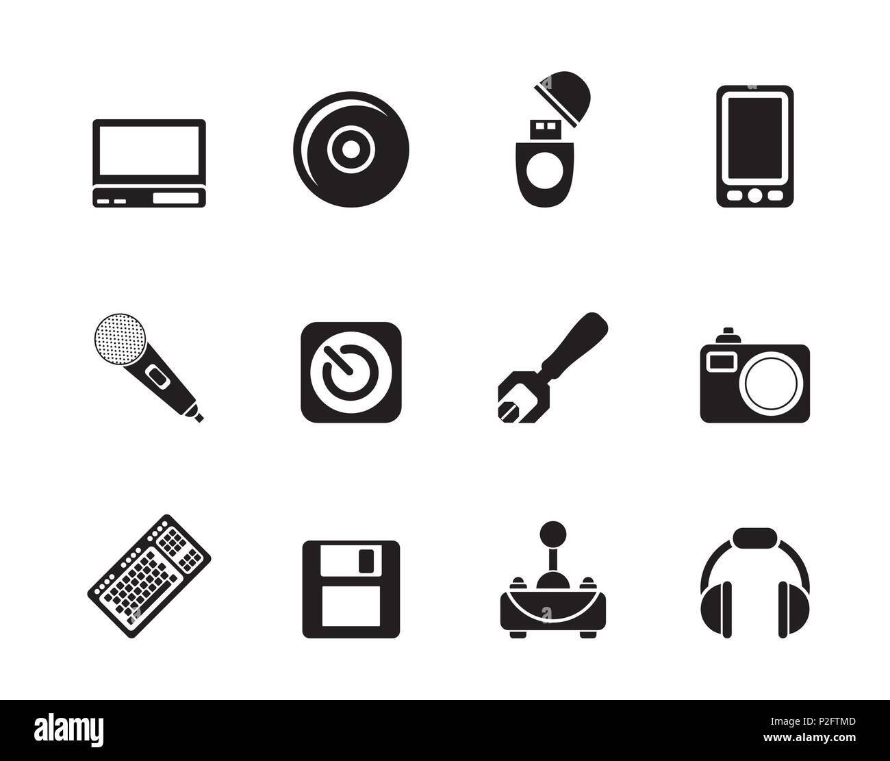 Notebook headset mobile phone Cut Out Stock Images & Pictures - Alamy