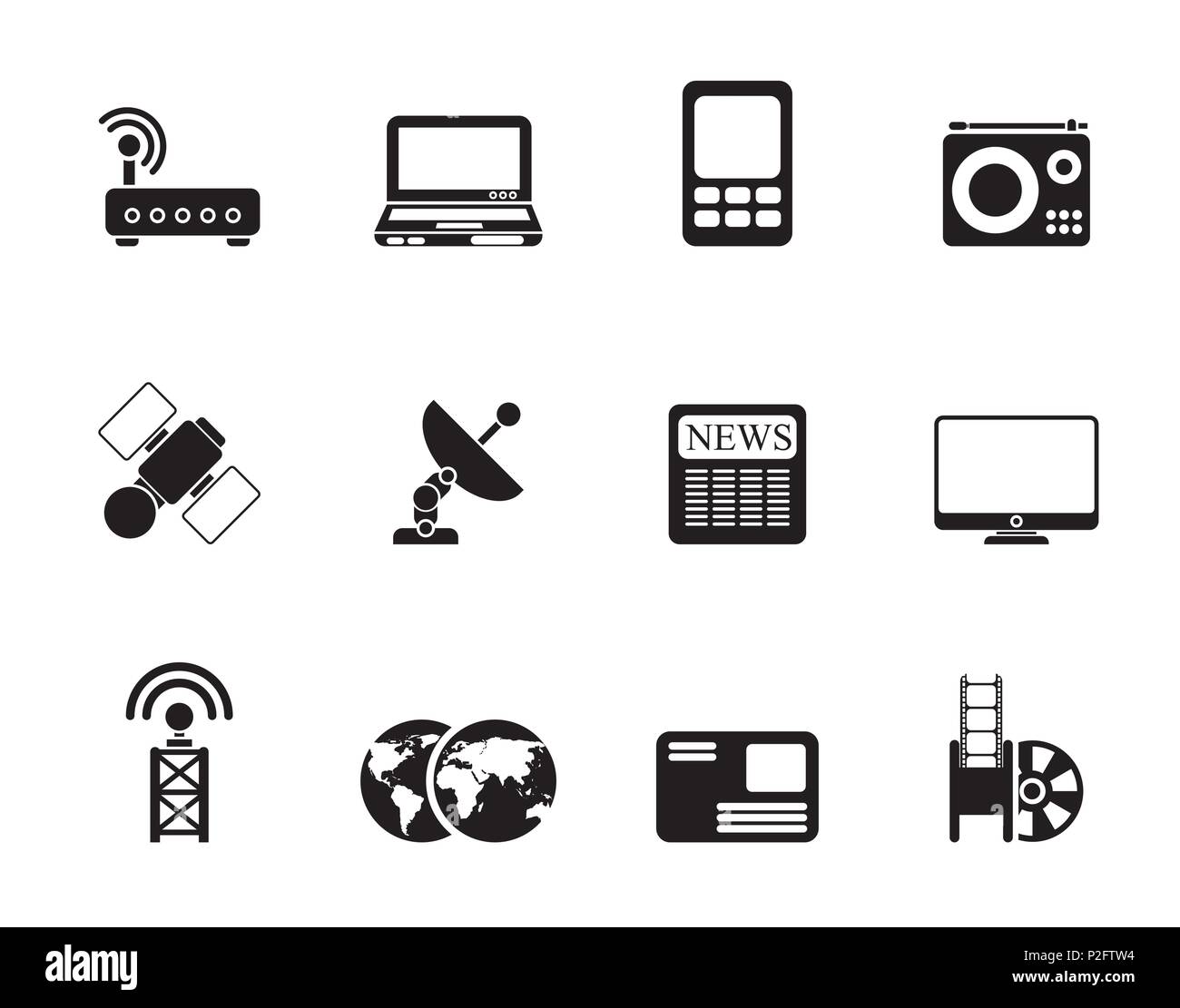 Silhouette tv aerial Cut Out Stock Images & Pictures - Alamy