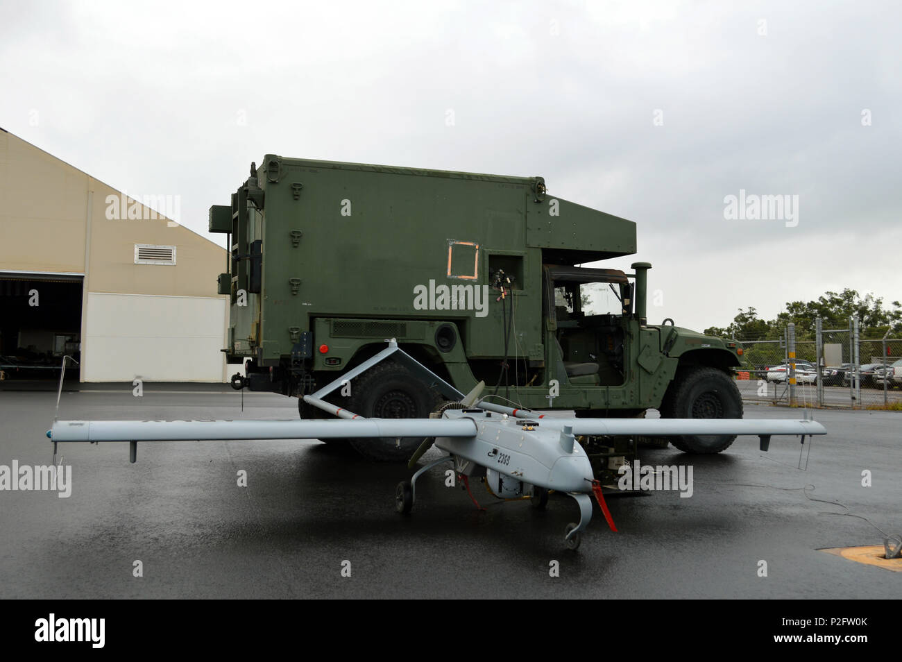 An RQ-7B Shadow unmanned aerial vehicle (UAV) belonging to Co. D, 29th ...