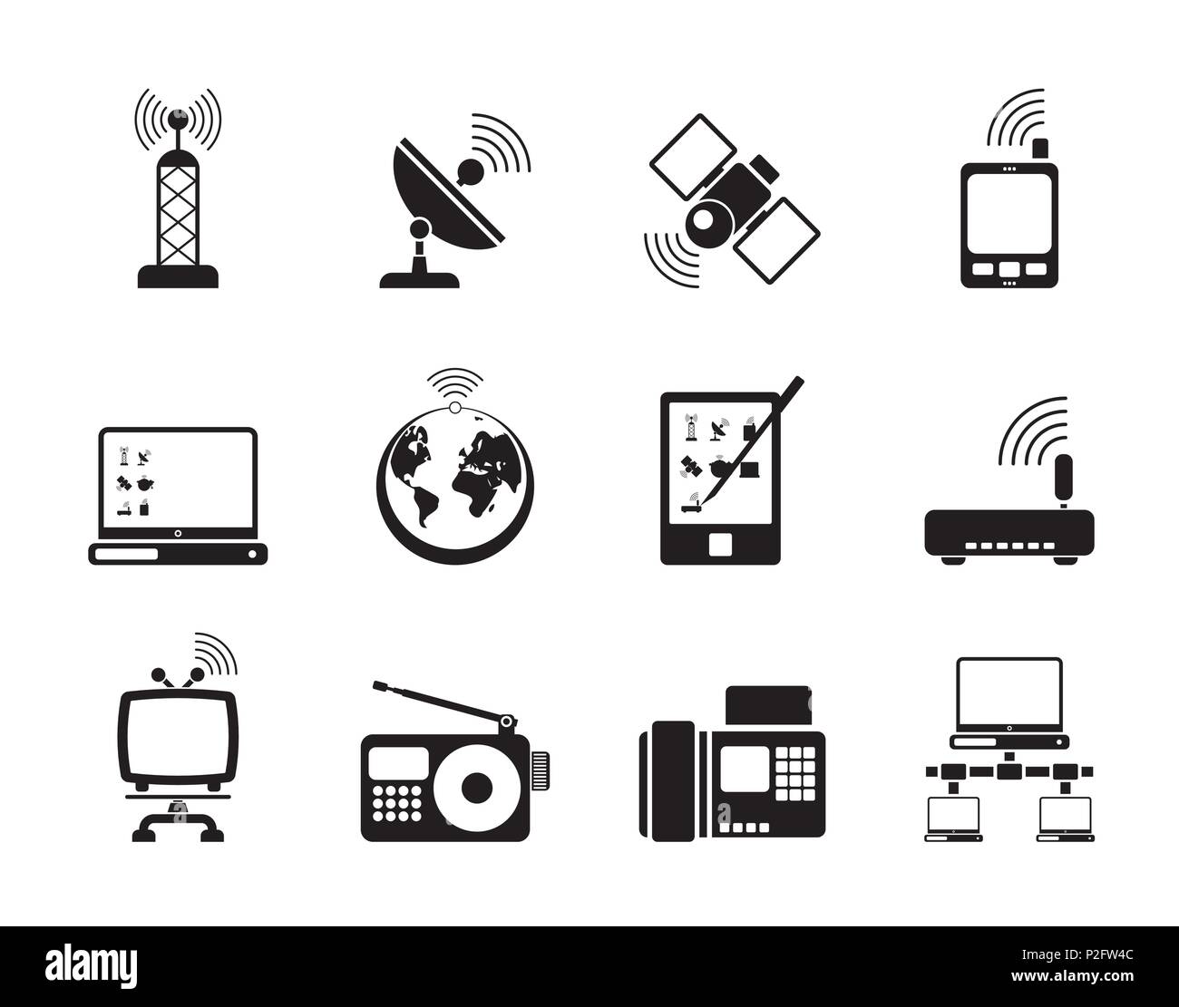 Fax icon silhouette hi-res stock photography and images - Alamy