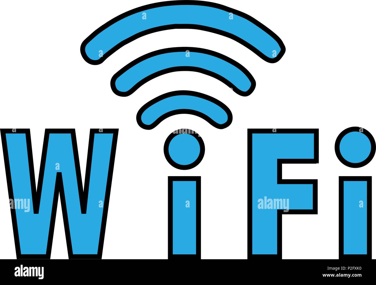 Label Wi-Fi blue color on a white 3d Stock Vector Image & Art - Alamy