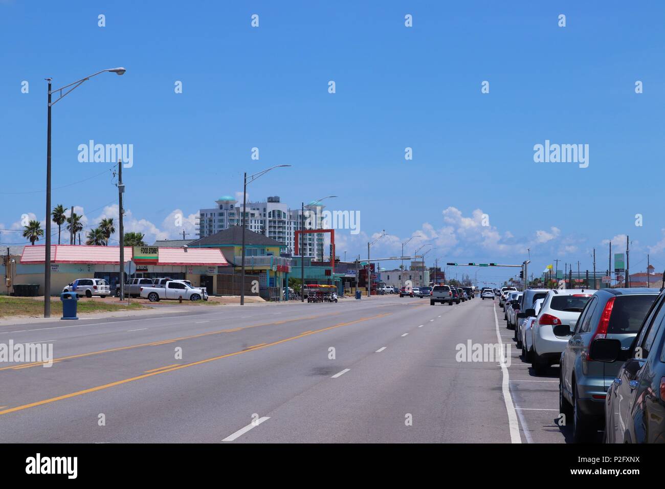 Urban street scene in Texas, United States of America. Boulevard in ...
