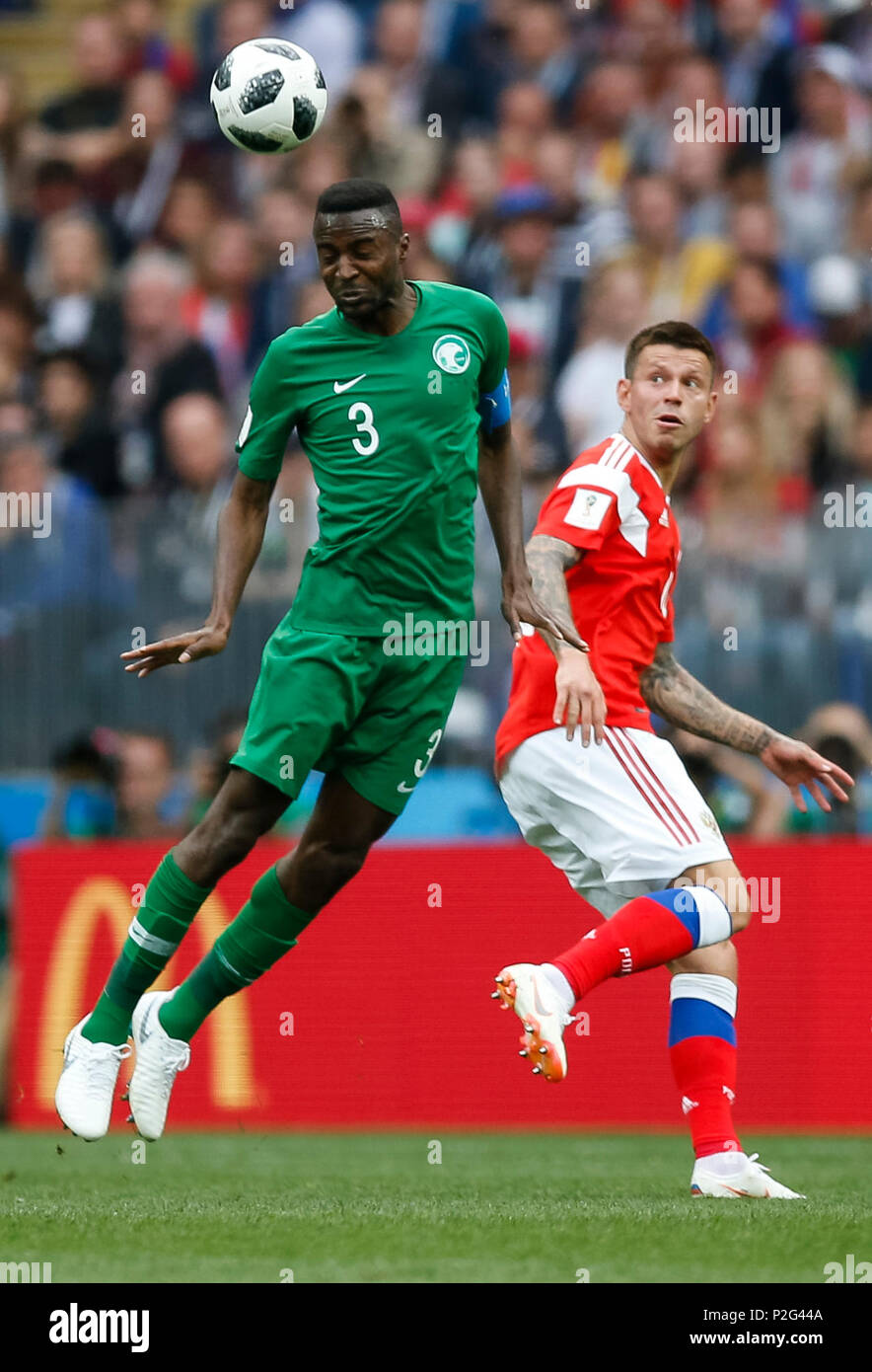 Moscow, Russia. 14th June 2018. Osama Hawsawi of Saudi Arabia during ...