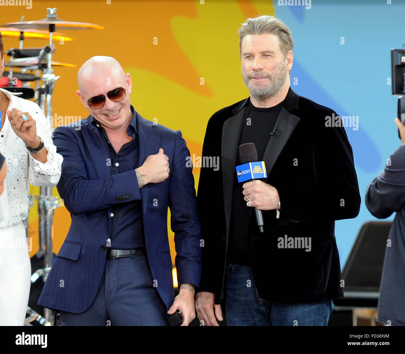 New York, NY, USA. 15th June, 2018. Pitbull and John Travolta are ...