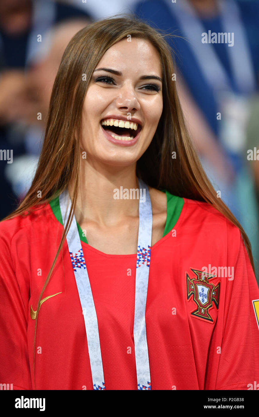 Sochi, Russland. 15th June, 2018. female fan, football fan, Portugal ...