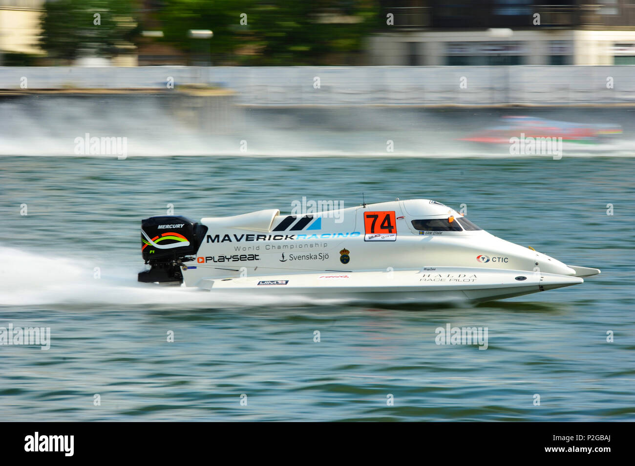 London, UK. 15th Jun, 2018. Erik Stark (SWE, Maverick F1) racing in a ...
