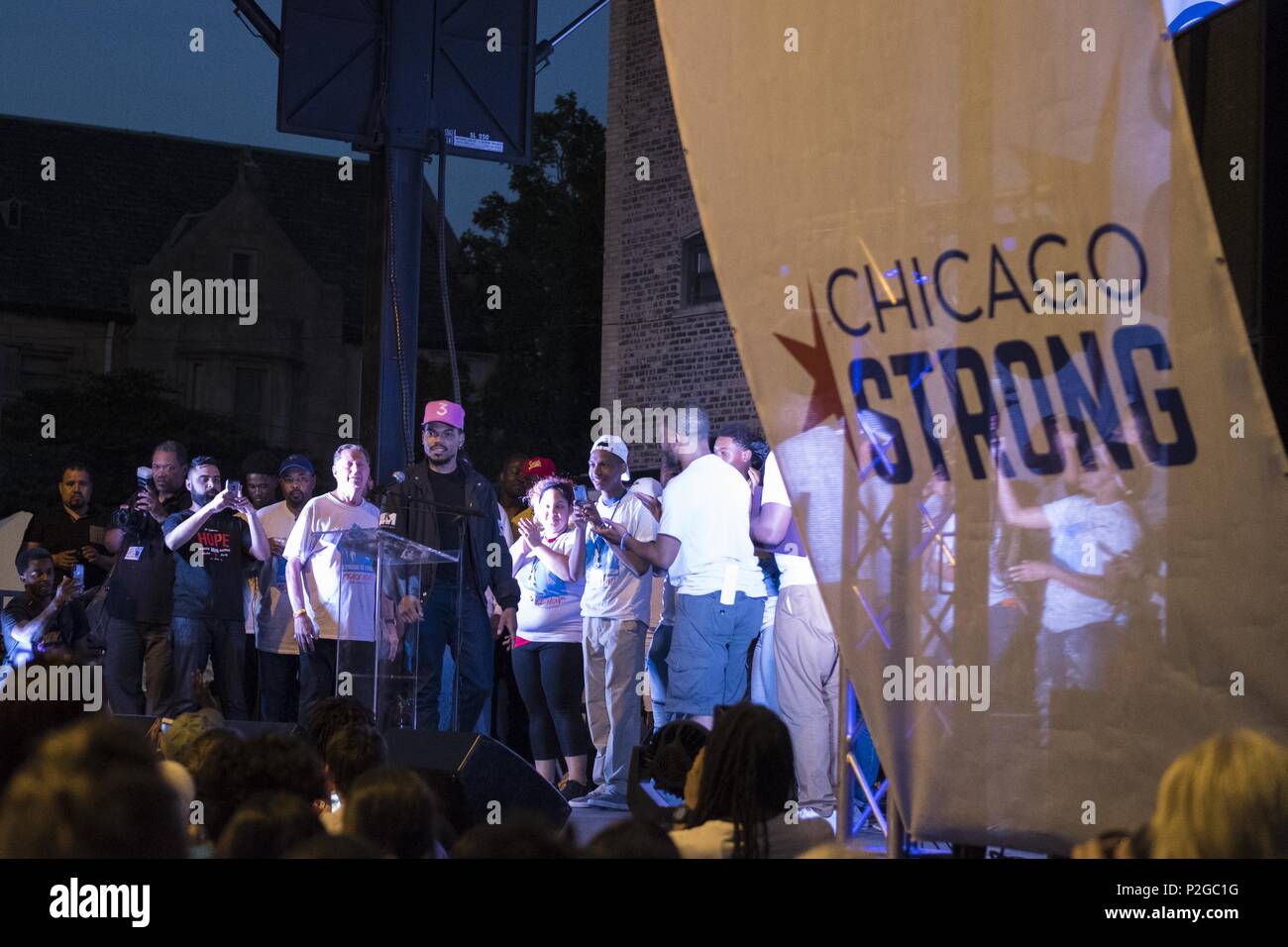 Chicago, Illinois, USA. 15th June, 2018. Chance the Rapper addresses ...