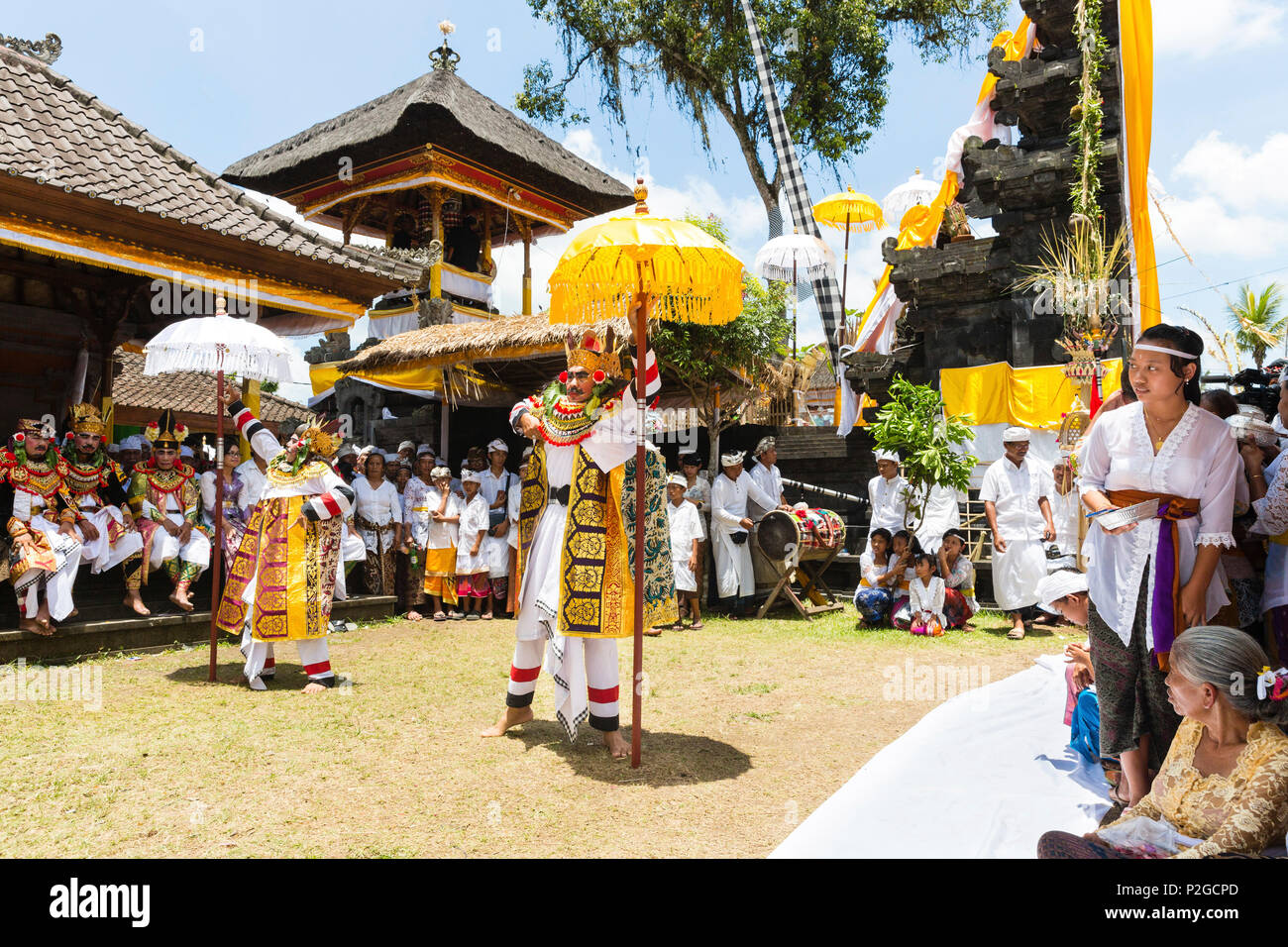 Traditional dance, Odalan temple festival, Sidemen, Bali, Indonesia ...