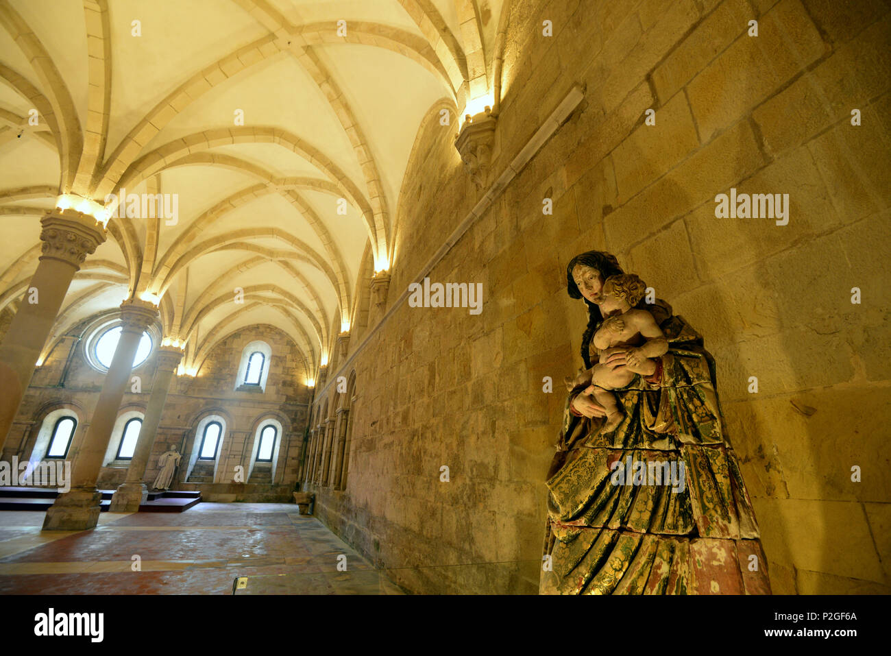 Interior view of the Mosteiro de Alcobaca, Centro, Portugal Stock Photo ...