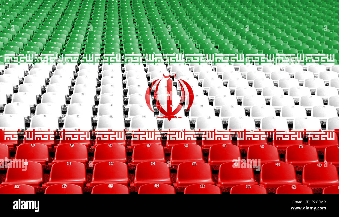 Iran flag stadium seats Stock Photo - Alamy