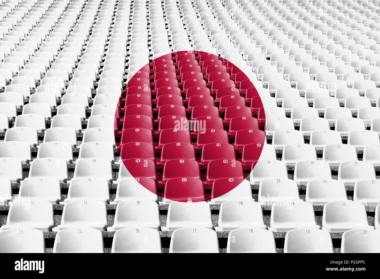 Japan flag stadium seats Stock Photo - Alamy
