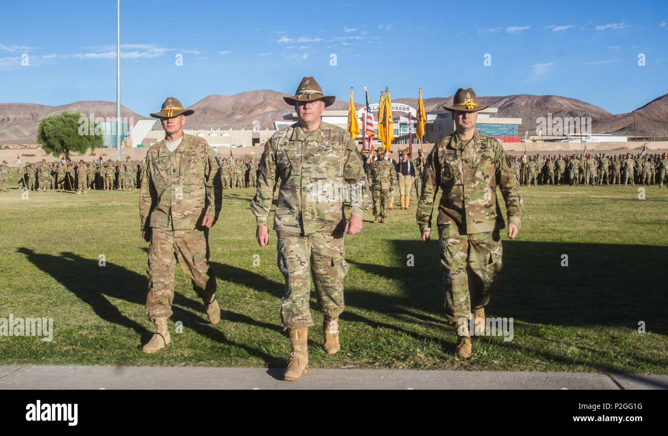 FORT IRWIN, Calif. -- U.S. Army Command Sgt. Maj. James T. Gandy (left ...