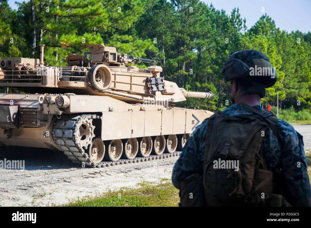U.S. Marines advance to the starting point of their military operation ...
